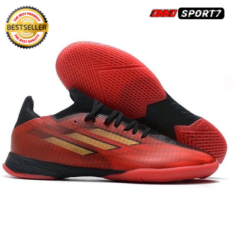 Adidas X Speedflow.1 Red Gold Black Futsal Shoes | Shopee Malaysia