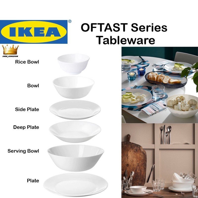 IKEA PLATE OFTSST ( plate, deep plate , bowl ,side plate,) | Shopee ...