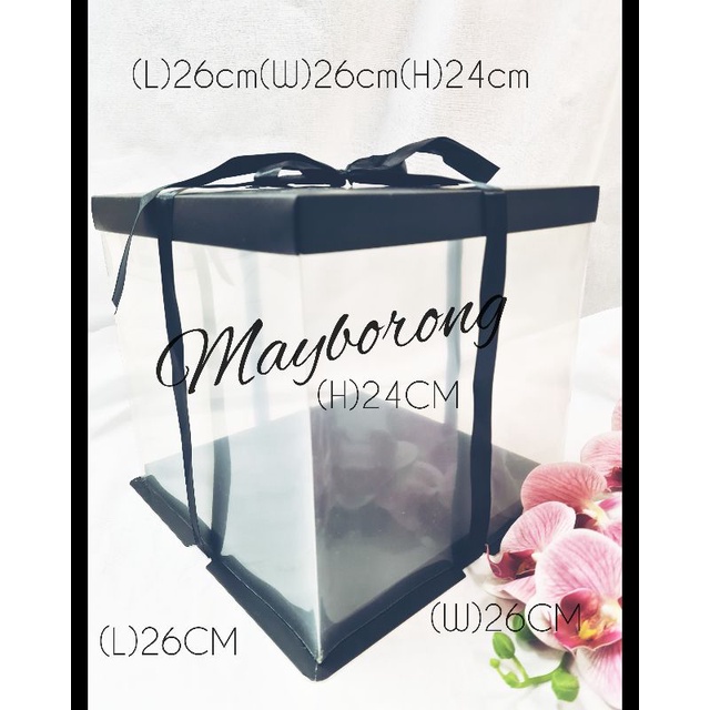 Kotak Hantaran Transparent Clear Gift Box Cake Box Kotak Kek Kotak ...
