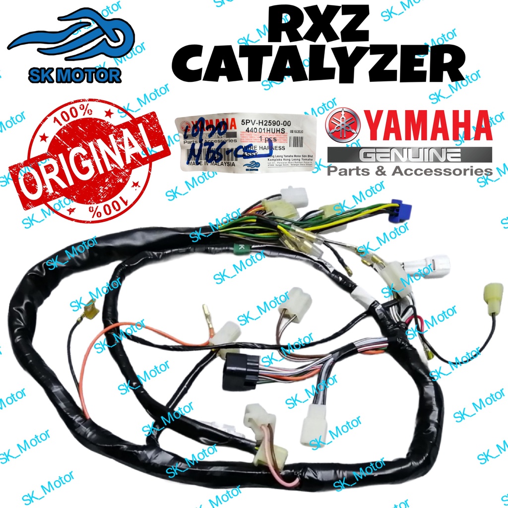 Yamaha RXZ New Catalyzer 5PV Original HLY Wire Harness Assy Wiring Set ...