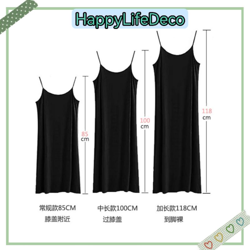 Lady Inner Dress Kain Dalam Sleep Dress Short Mid Long Comfortable Soft ...
