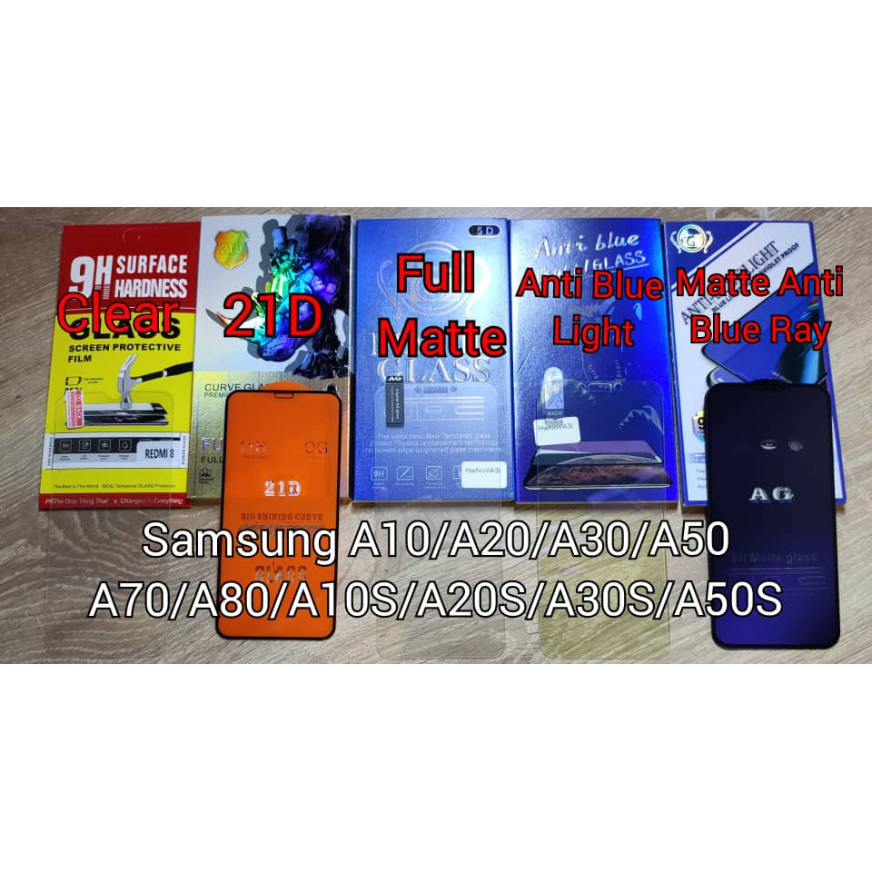 TEMPERED GLASS SAMSUNG A10 A02 A03S A04S A14 A15 A54 5G CLEAR/21D FULL ...