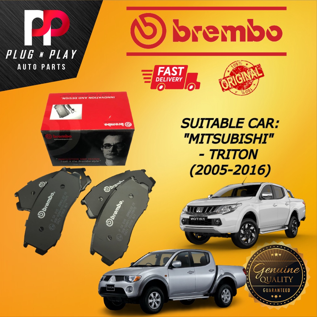 BREMBO MITSUBISHI TRITON 2005~2016 FRONT (DEPAN) CERAMIC BRAKE PAD ...