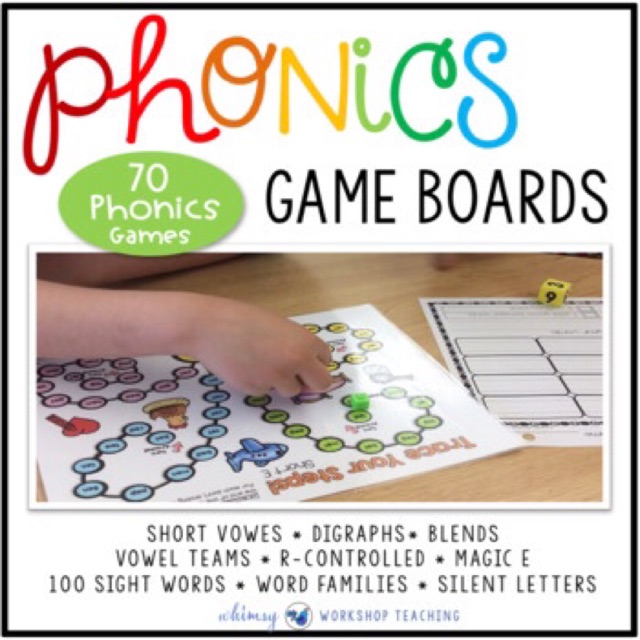 Printable* Phonics Game Boards Full Year Bundle (70 Boards) with ...