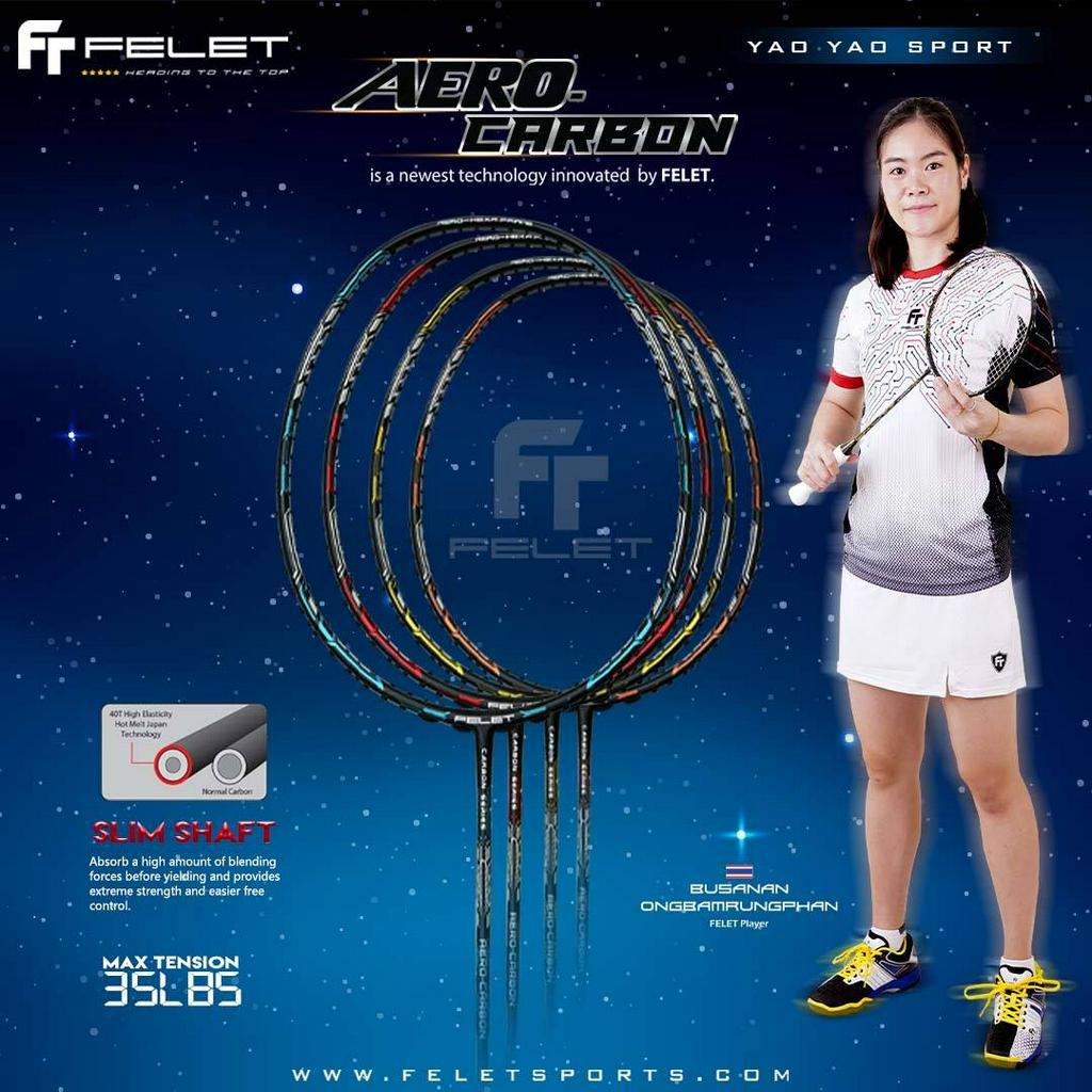 FELET AERO-CARBON Badminton Racket - 100% Original from FELET | Shopee ...