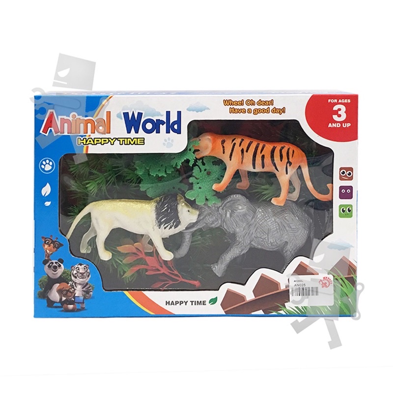 Title: 3pcs Mini Animal Safari Elephant Tiger Lion Jungle Animals ...