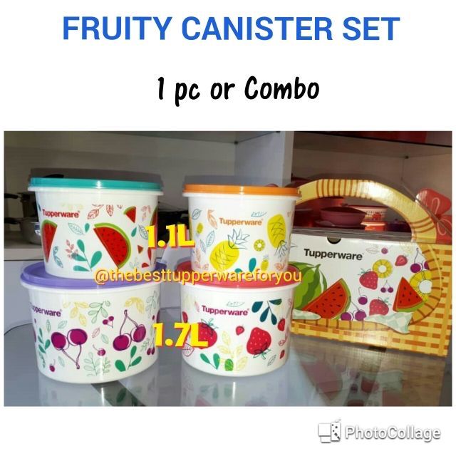 [4 PCS SET] TUPPERWARE FRUITY CANISTER SET 1.1L & 1.7L | Shopee Malaysia