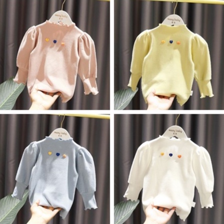 2023 Padini Kids Blouse Korean Baby Girl Long Sleeve Shirt Puff Sleeve ...