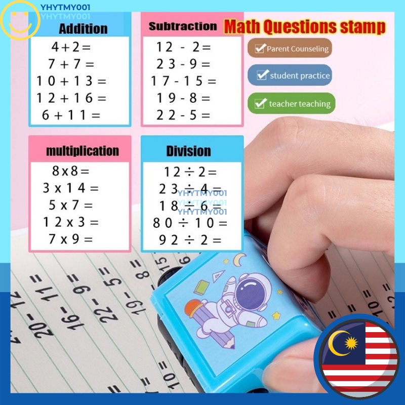 (CZKBABYHOUSE)Addition Subtraction Multiple Divide Number Rolling Stamp ...