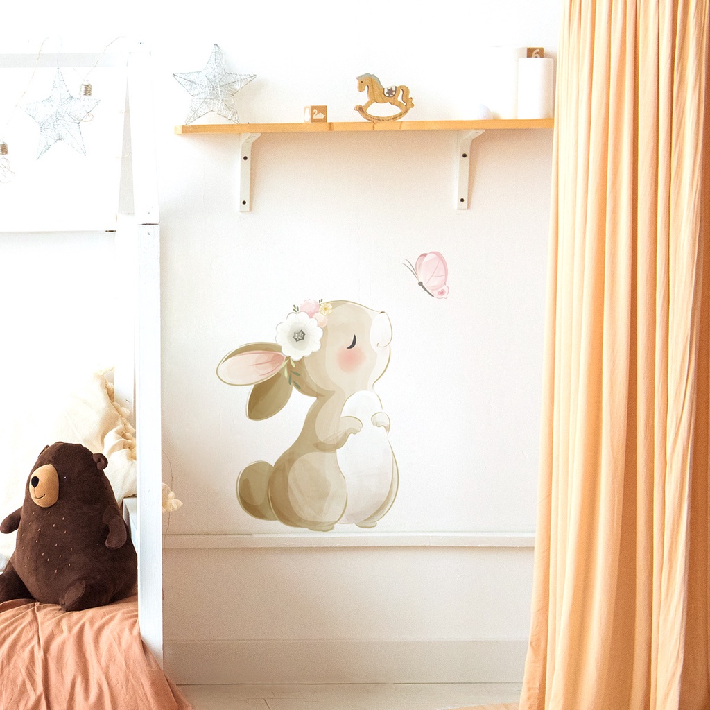 Cute Cartoon Lovely Bunny Wall Sticker for Kid Removable Rabbit ...