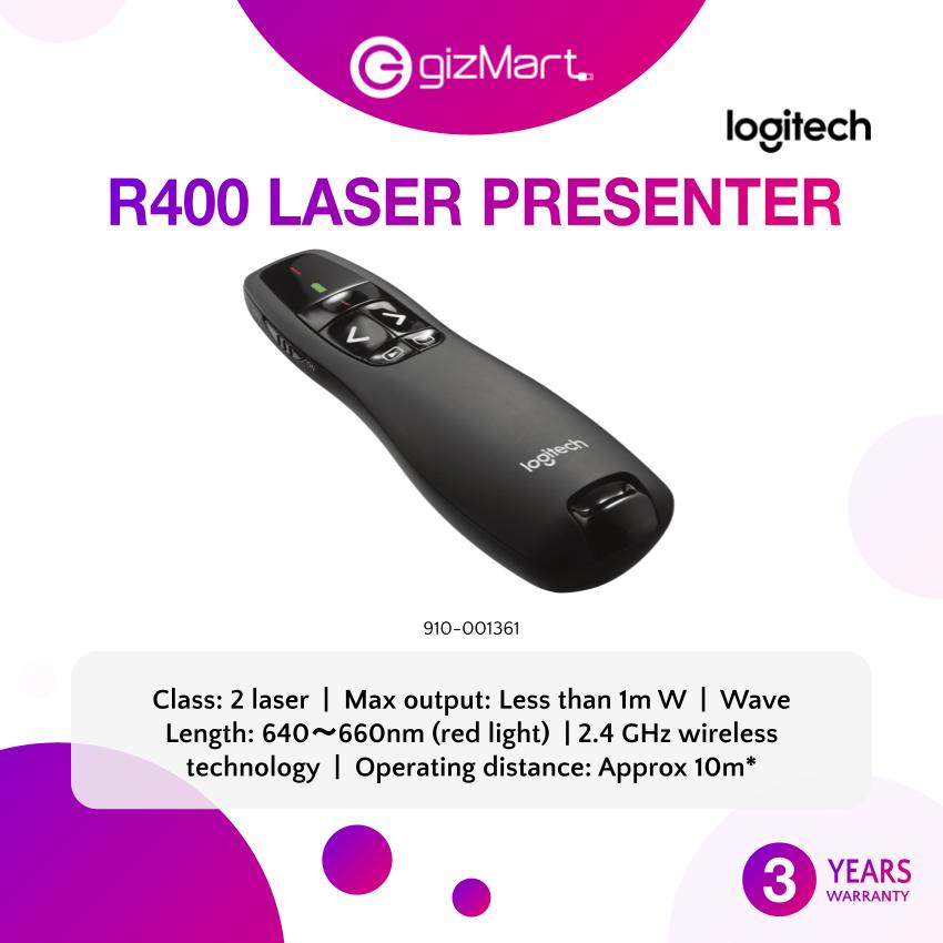 Logitech R400 Wireless Presenter with Red Laser, Wireless Connection ...