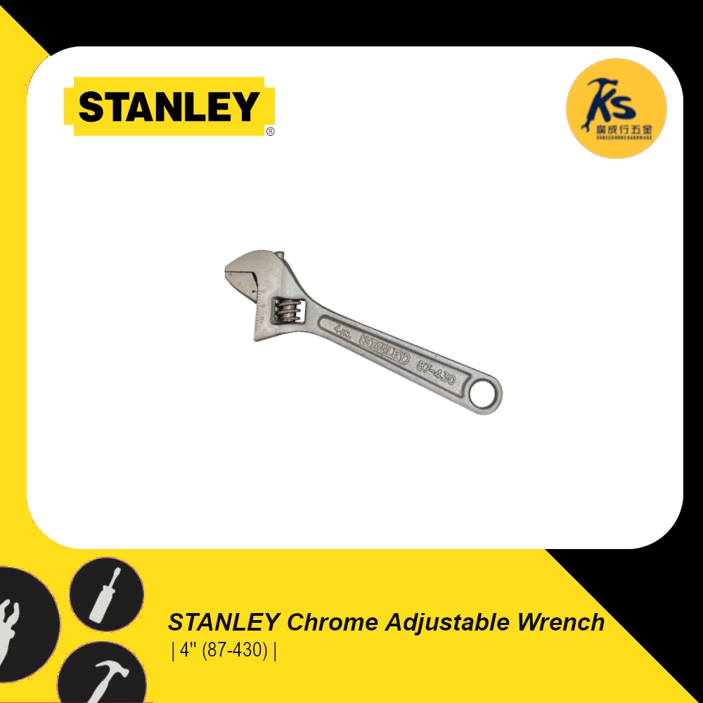 STANLEY Chrome Adjustable Wrench ( 4" | 6'' | 8'' | 10'' | 12 ...