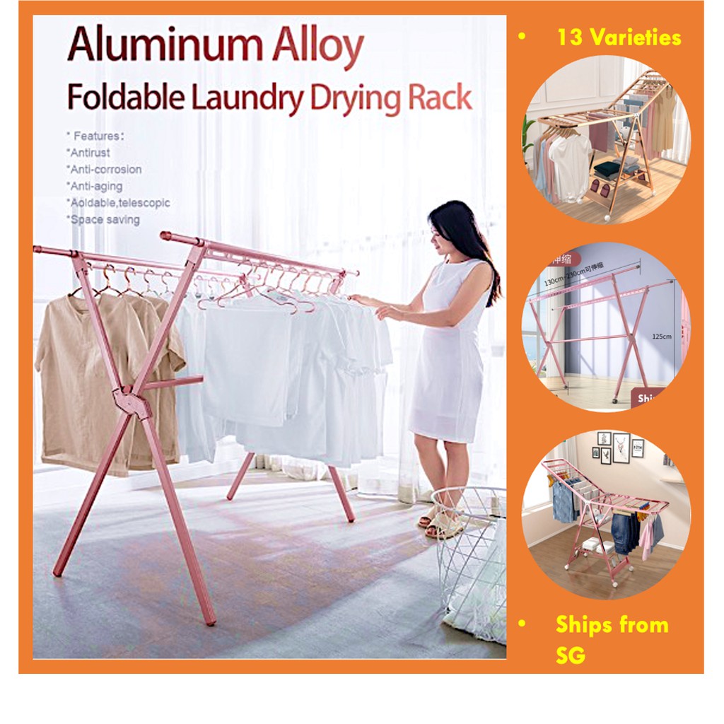 Foldable Clothes Laundry Drying Rack - Aluminium Material (Extendable ...