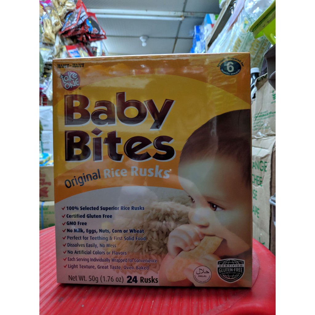 Take One Baby Bites Rice Rusks 50g (Original/Apple) | Shopee Malaysia