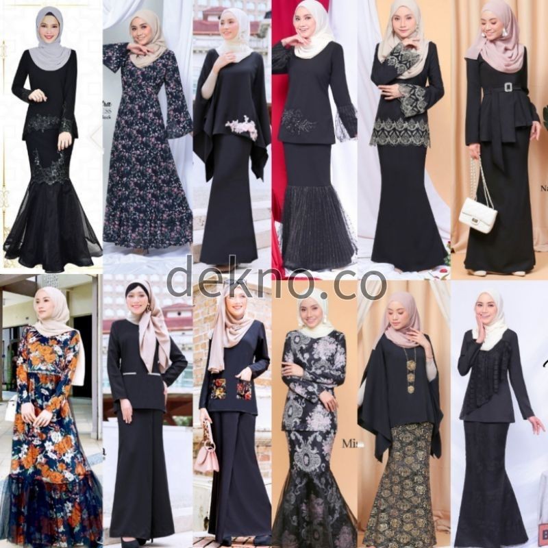(S-XL) BLACK HITAM BAJU KURUNG MODERN BAJU KENDURI BRIDESMAID DINNER ...