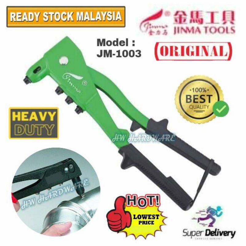 Original JINMA pop rivet gun hand riveter heavy duty tool home office ...