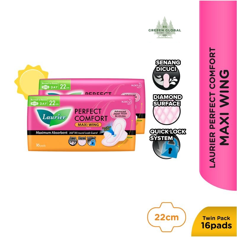 LAURIER Super Maxi Wing Twin Pack (22cm x 16s) | Shopee Malaysia