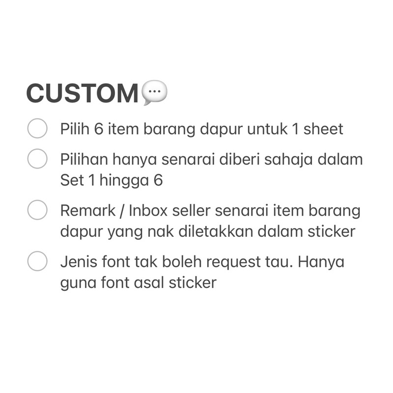 STICKER DAPUR DWI BAHASA | Shopee Malaysia