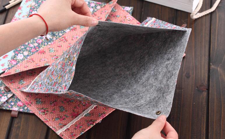 1pcs Fabric A4 Flowers Pattern File Holder Bag Girls Students ...