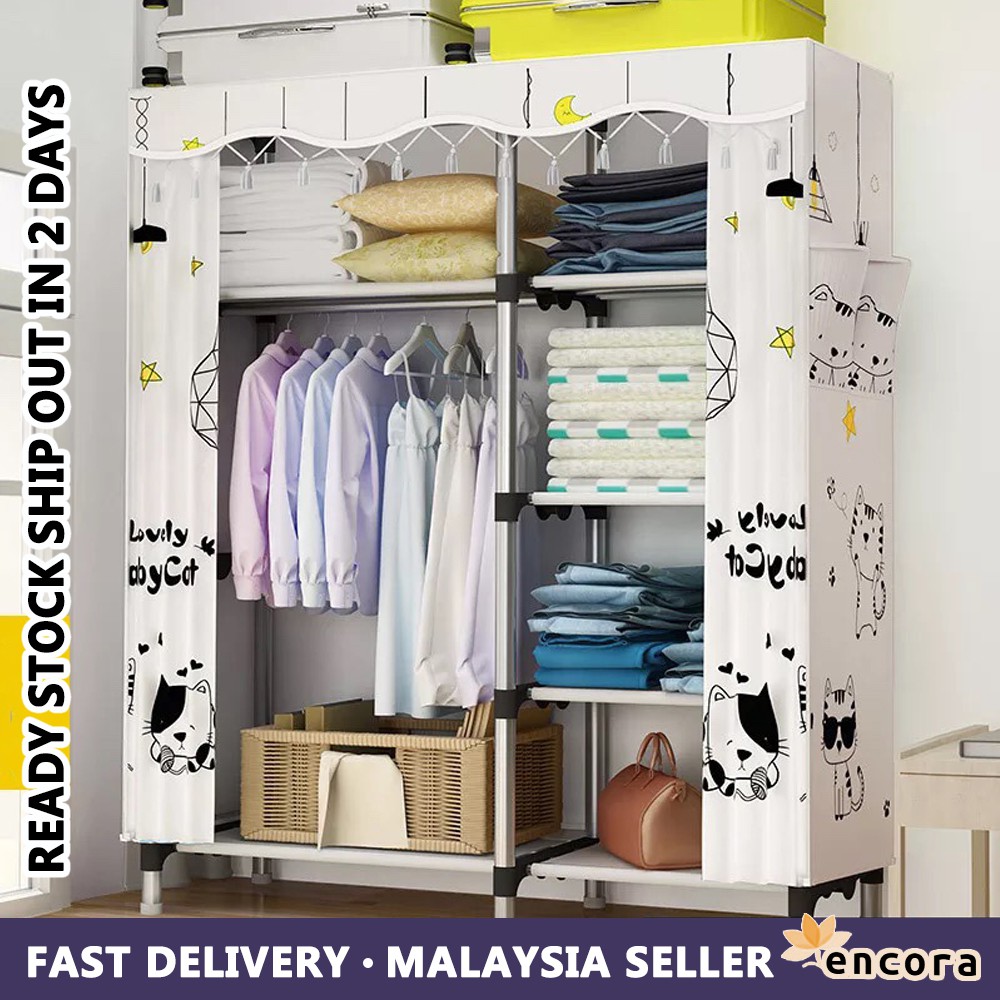 Encora 130cm King Size Cabinet Wardrobe With Pelmet Closet Clothes ...