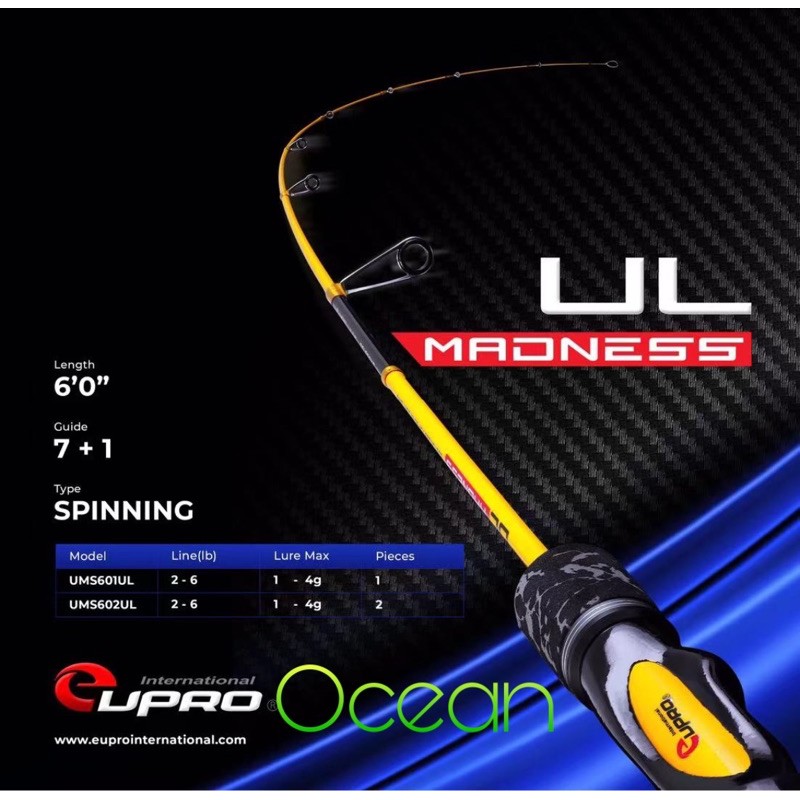 Eupro UL Madness Ultralight Solid Carbon Rod | Shopee Malaysia