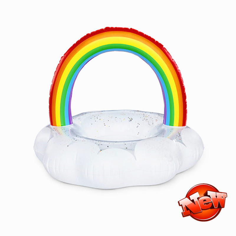 New inflatable rainbow swimming net red ins adult large rainbow cloud ...