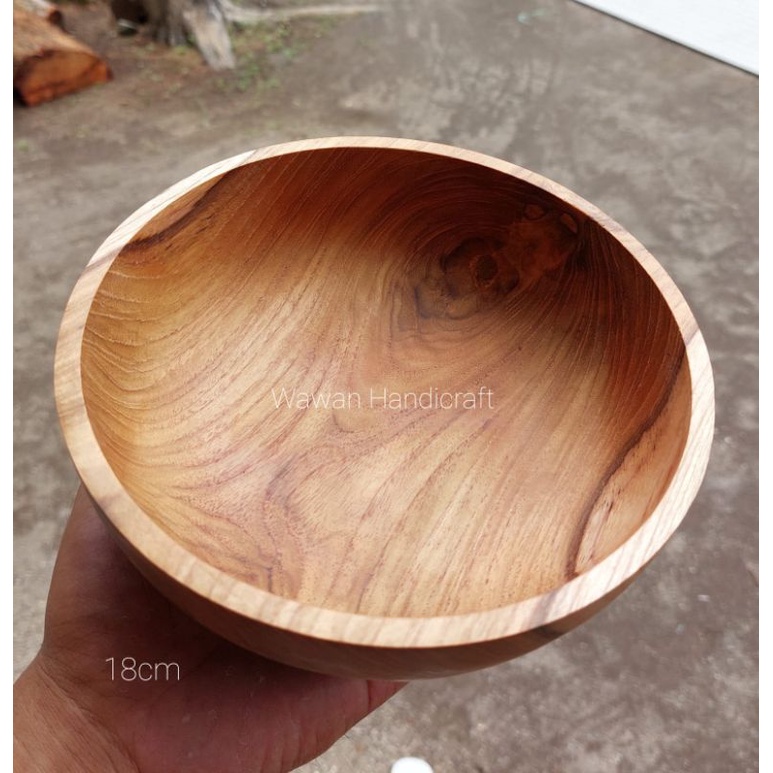KAYU Wooden bowl/teak wood bowl/meatball bowl, teak wood noodles 18cm ...