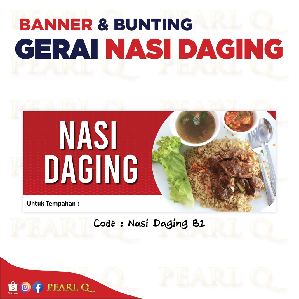 Banner Gerai Kedai Makanan Nasi Lemak Strawberry Nasi Kukus Ayam Penyet ...