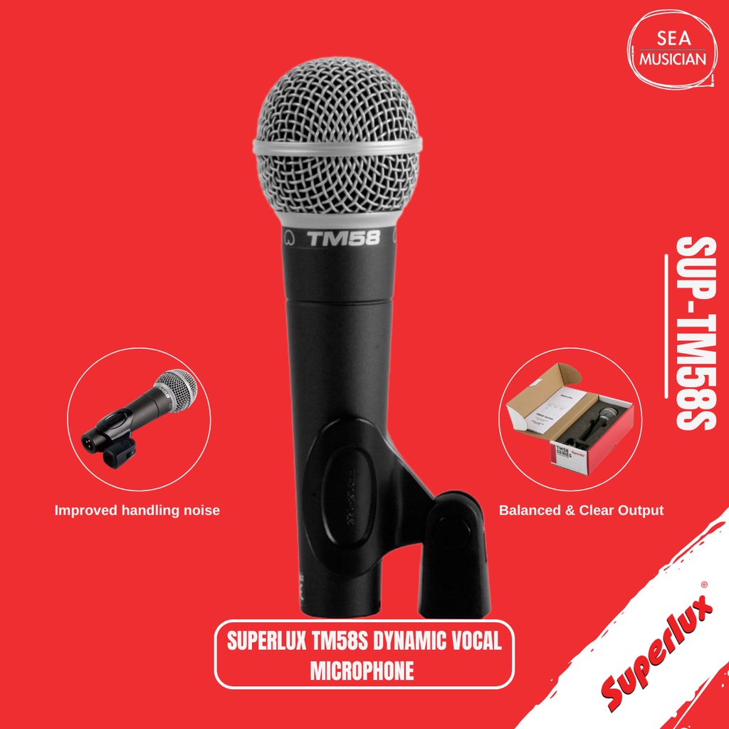 SUPERLUX TM58S DYNAMIC VOCAL MICROPHONE (TM 58S/ KARAOKE SINGING MIC ...