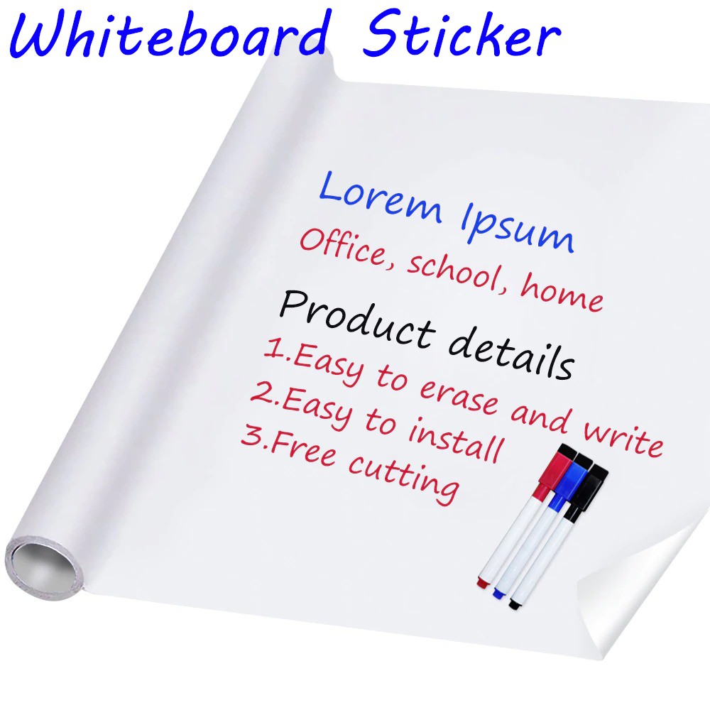 Self-Adhesive White Board Wall Sticker Decal Paper Board for Kids ...