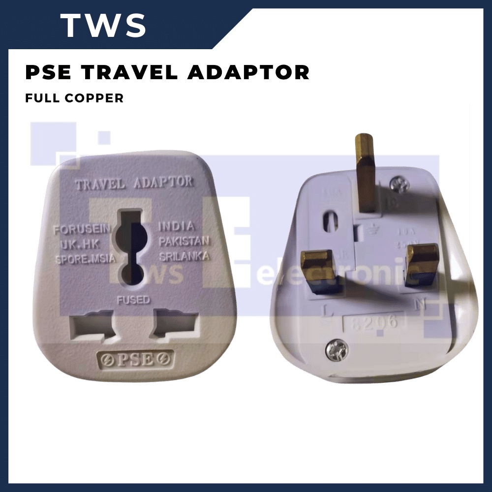TWS Universal 3 Pin Adapter Plug Malaysia China British Europe Travel ...