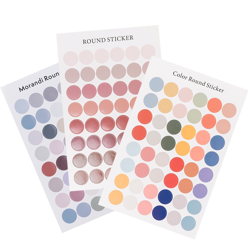 Wind Colored Circle Sticker Morandi Color Poster Wall Seal Sticker Hand ...