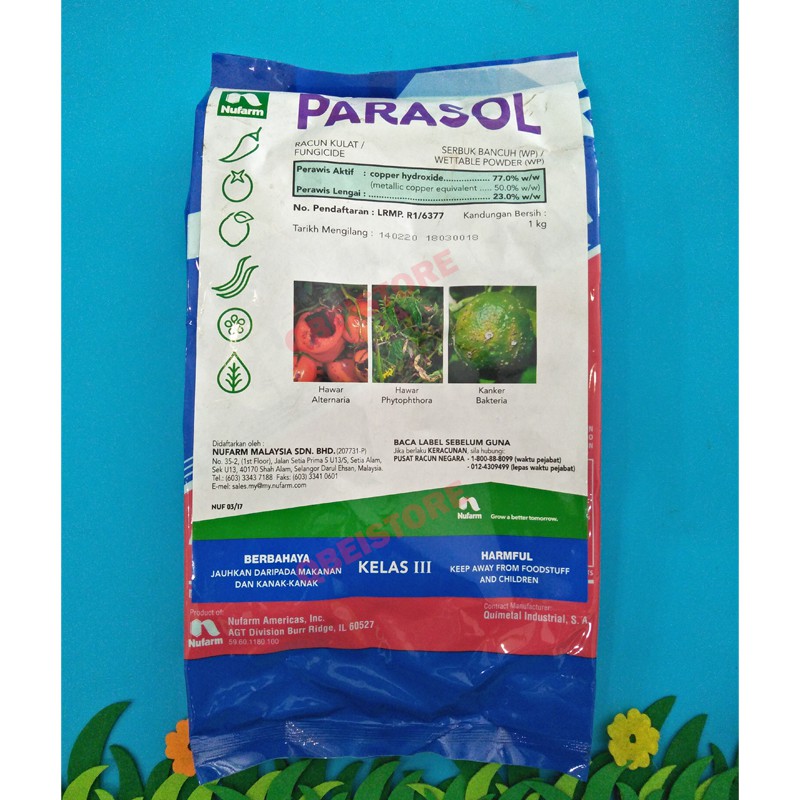 Parasol 1KG Copper Hydroxide - Sesuai untuk cili, tomato, timun, kacang ...