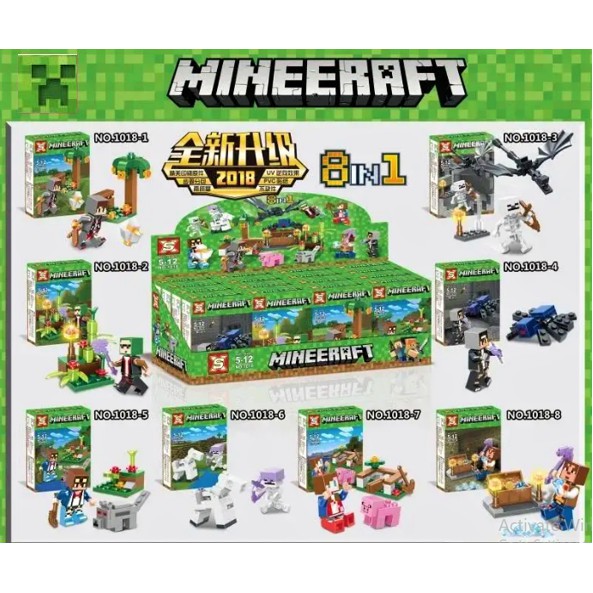 (8 in 1) 1018 Minecraft Minifigures Block Compatible Building Blocks ...