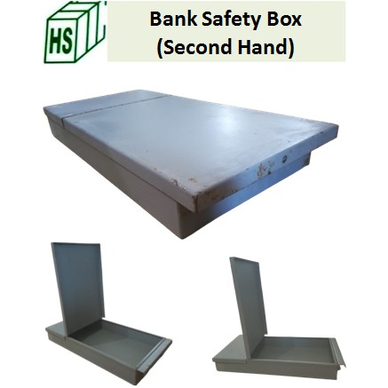 SECOND HAND Metal Storage Box Old Style Bank Safety Box Deposit Locker ...