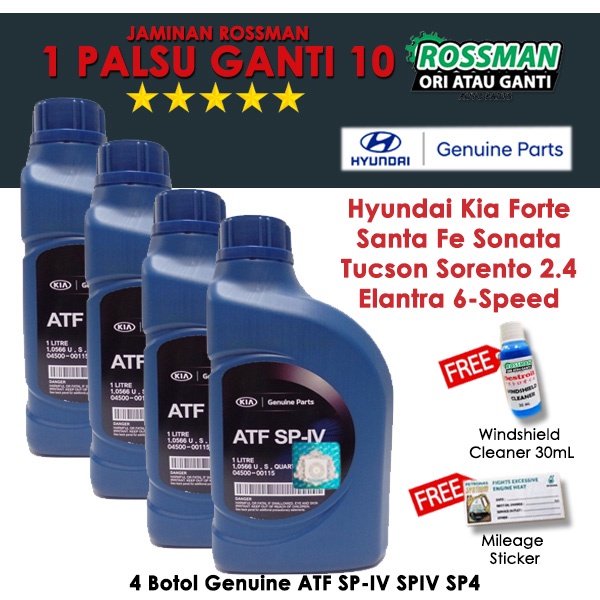 4 Botol Genuine ATF SP-IV SPIV SP4 Hyundai Kia Forte Santa Fe Sonata ...