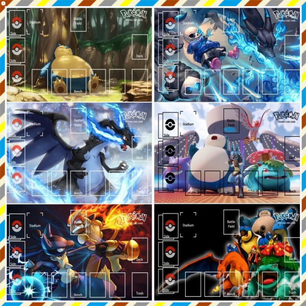 Pokémon PTCG Card Pad Pocket Monster Game Battle Table Mat Fire ...