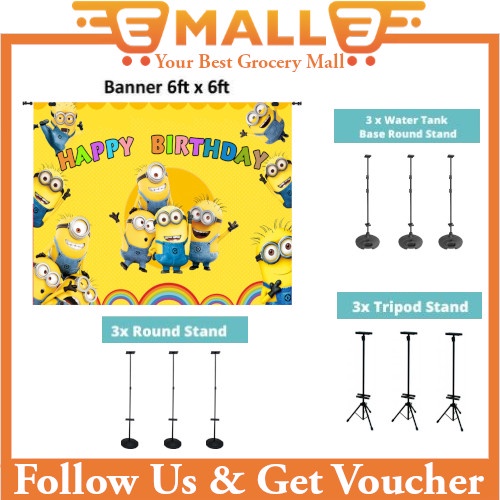 Banner 6ft x 6ft with Banner Bunting Poster Stand /Backdrop Printing ...