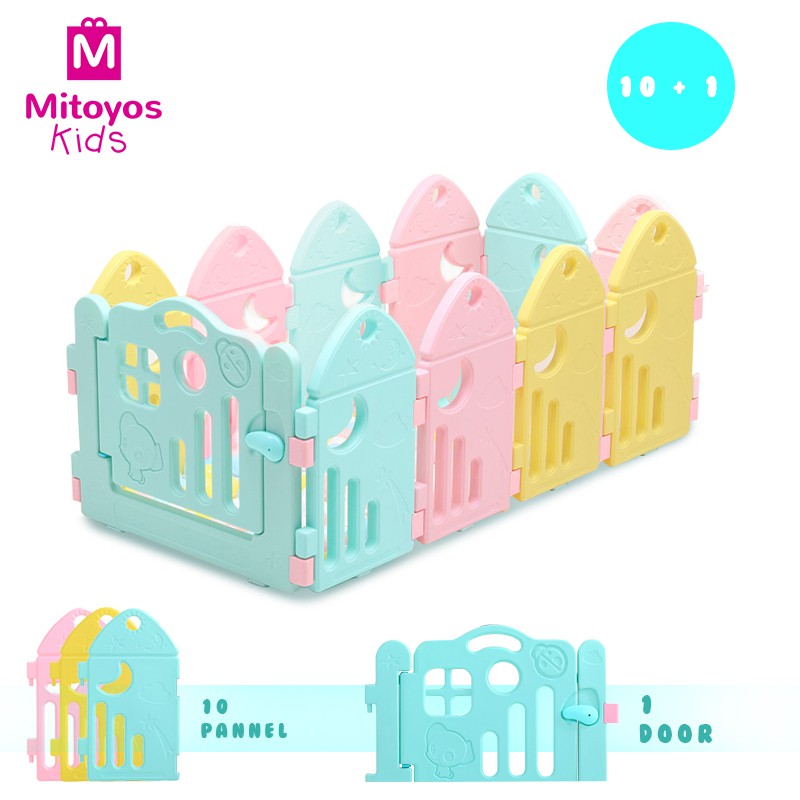 Mitoyos 11PCS Baby Safety Fence Playground Gate Kids Fun Play Home ...