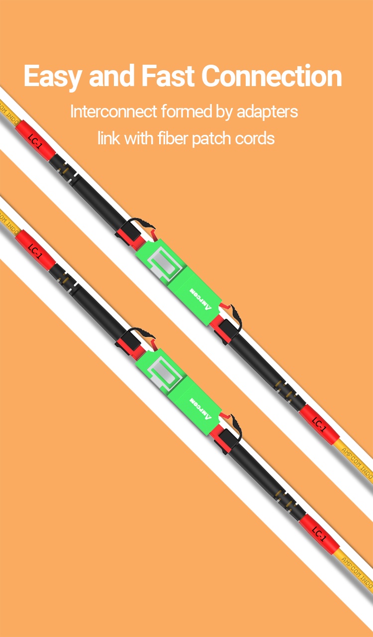 AMPCOM LC to LC Fiber Optical Adapter Coupler Duplex SMF MMF Female to ...