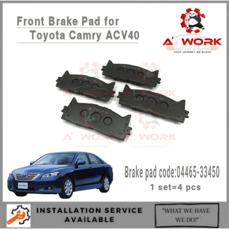 [ORIGINAL] TOYOTA CAMRY ACV40 FRONT BRAKE PAD( 04465-33450 ) | Shopee ...