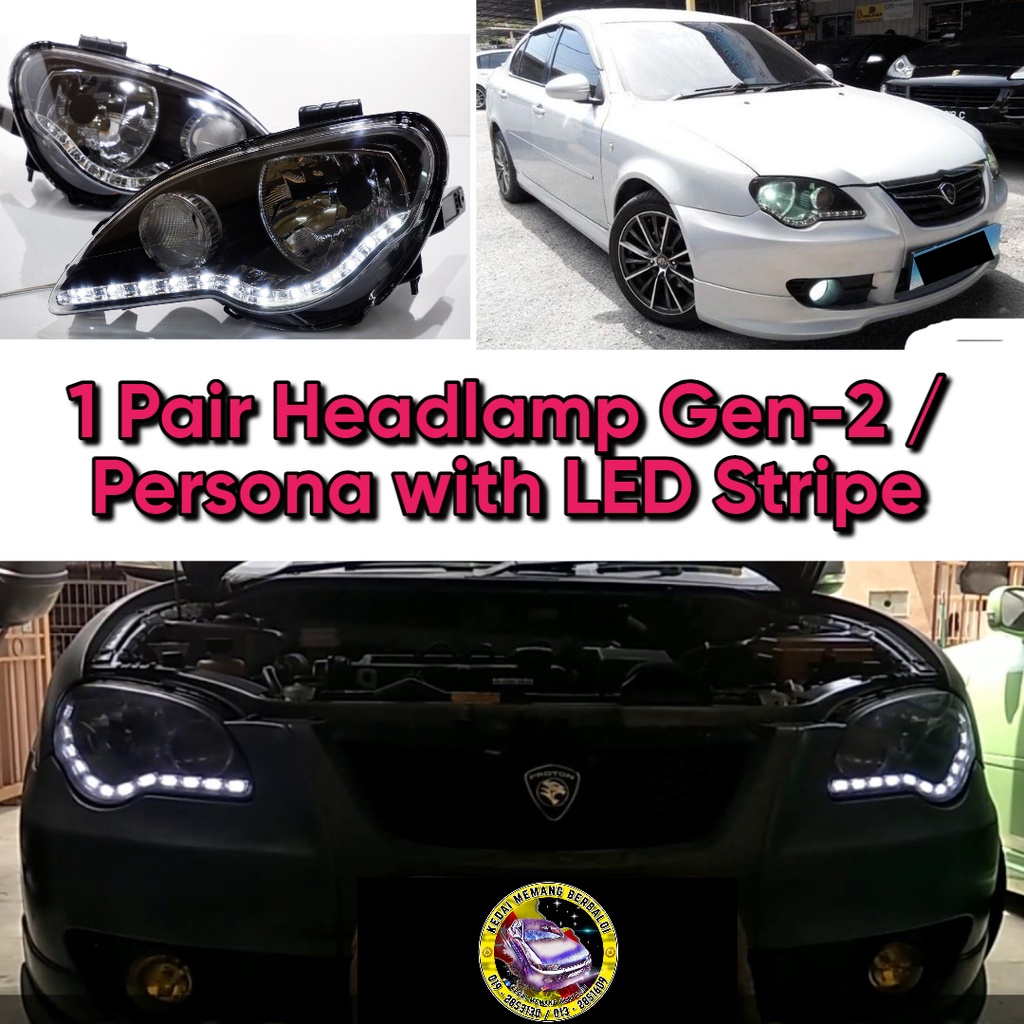 Headlamp Gen-2 Persona with LED Stripe (Smoke) | Shopee Malaysia