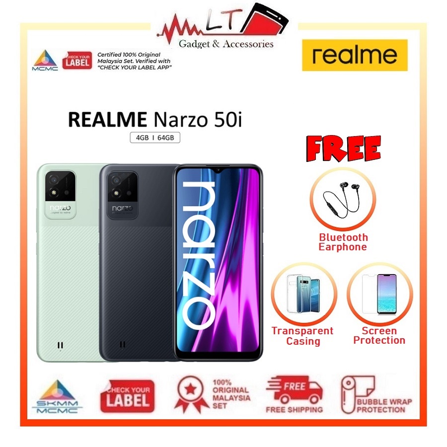 REALME narzo 50i (4GB+64GB) 5000mAh Bigger Battery🎁 1 Year realme Malaysia Warranty | Shopee ...