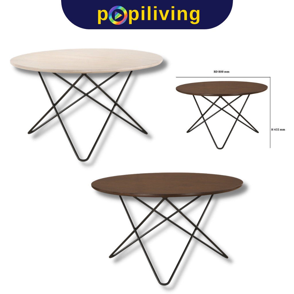 TRIGO Round Coffee Table Modern Round Table Meja Coffee Meja Kopi Ruang ...