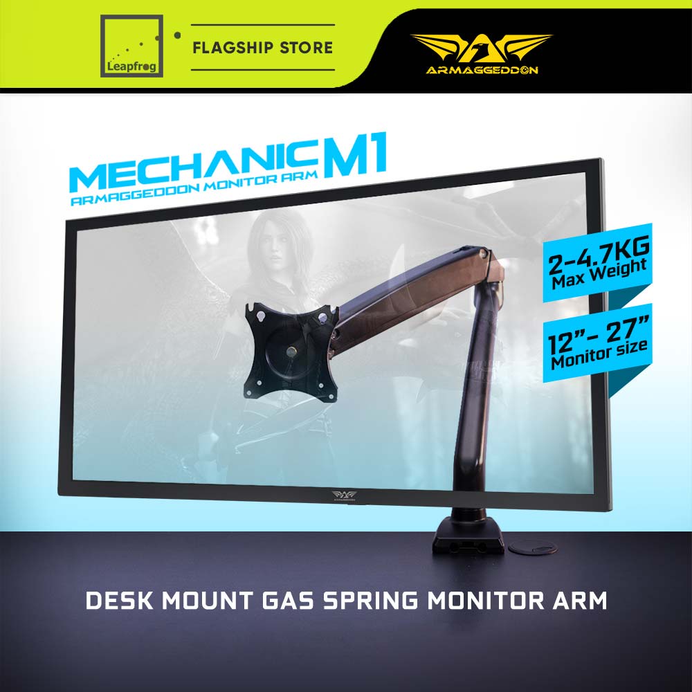 Armaggeddon Mechanic M1 Gas Spring Monitor Arm Support Up to 6kg Full ...