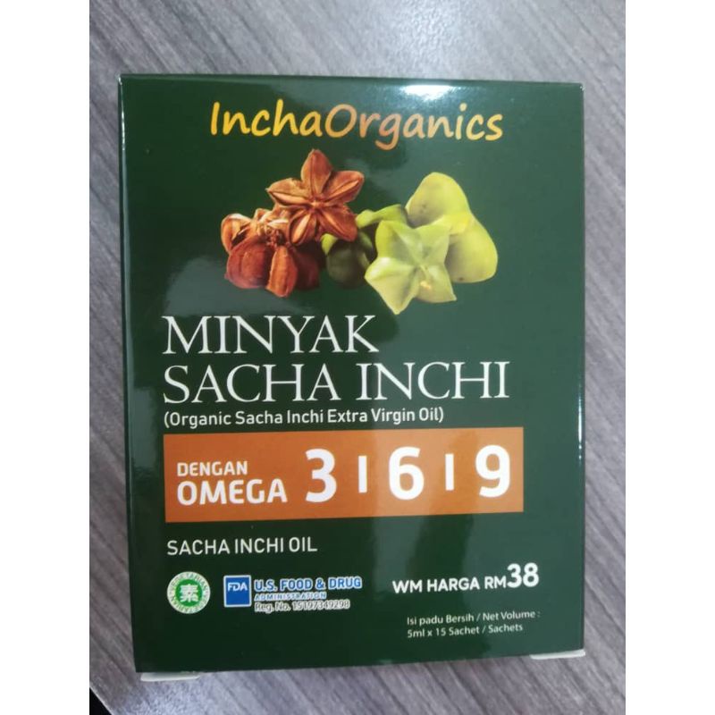 Sacha Inchi Oil incha organic Minyak Sacha Inchi (5ml x 15 Sachet ...
