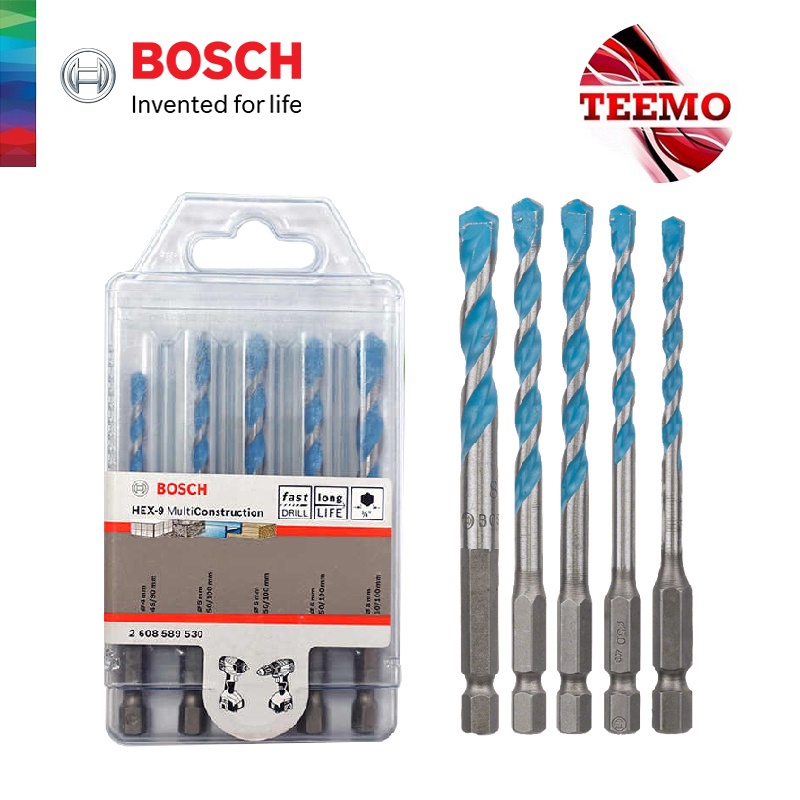 Teemo BOSCH Hex-9 Multi Construction Drill Bit 5pc set (4-8mm ...
