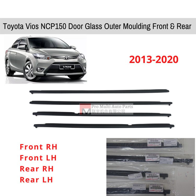 Original Toyota Vios NCP 150 2013-2020 Door Glass Moulding Lining Outer ...