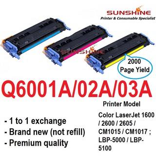 Compatible Q6001A/02A/03A C/M/Y Color Page Yield : 2000 | Shopee Malaysia