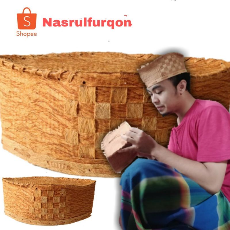 HONAI WOOD LEATHER CAP (habib bahar cap) height 9-10-11-12cm double material | Shopee Malaysia